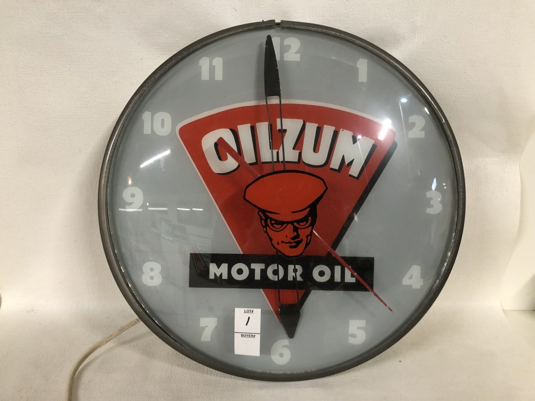 Vintage Oilzum Motor Oil Lighted Wall Clock