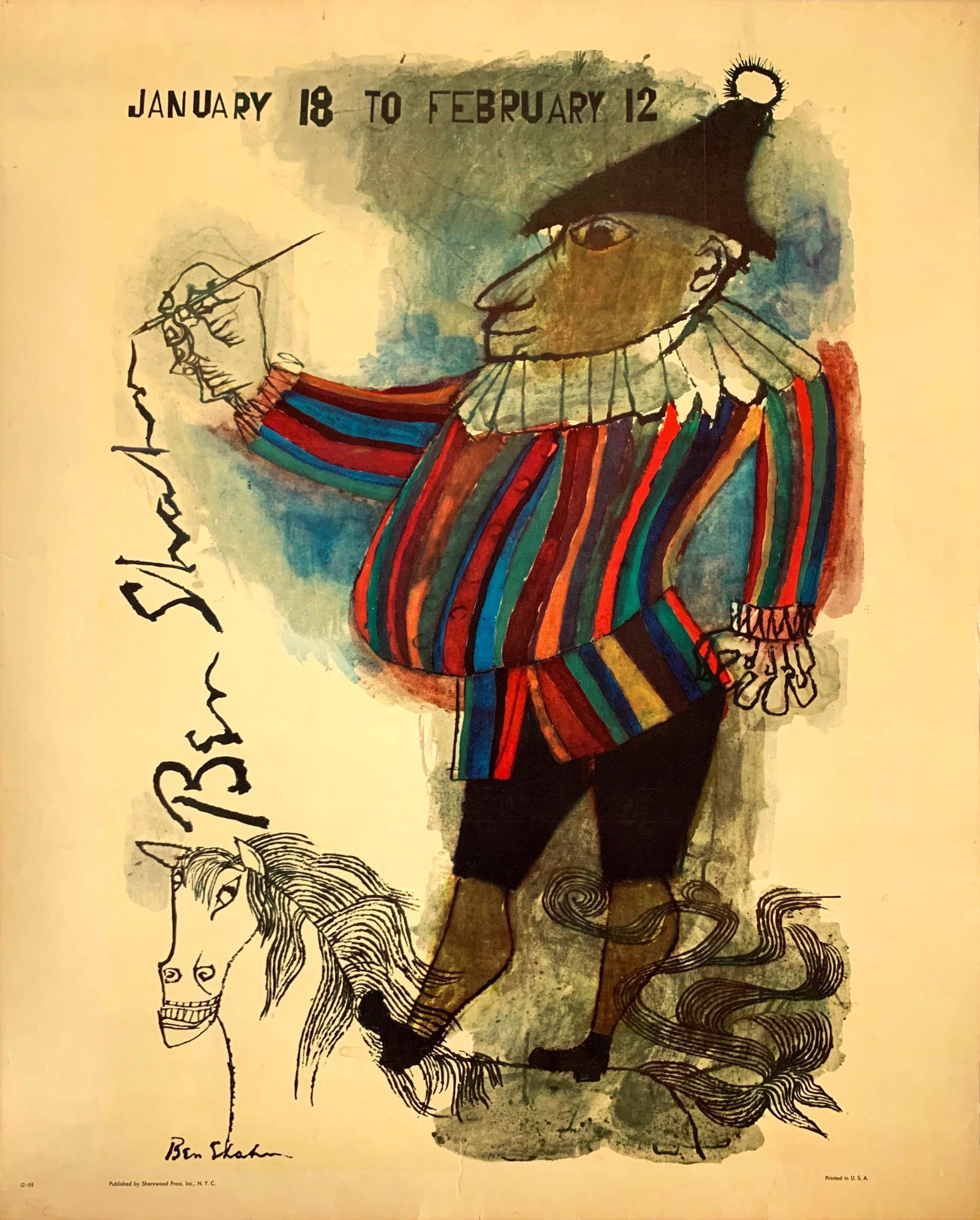 Poster Ben Shahn Exhibition 1955 - Sep 05, 2020 | Budapest Poster ...