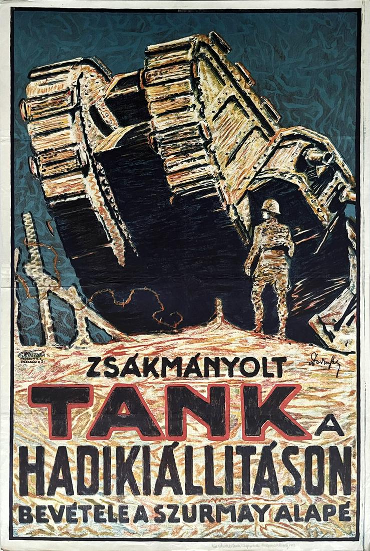 Poster Captured Tank At The War Exhibition 1918 Auction