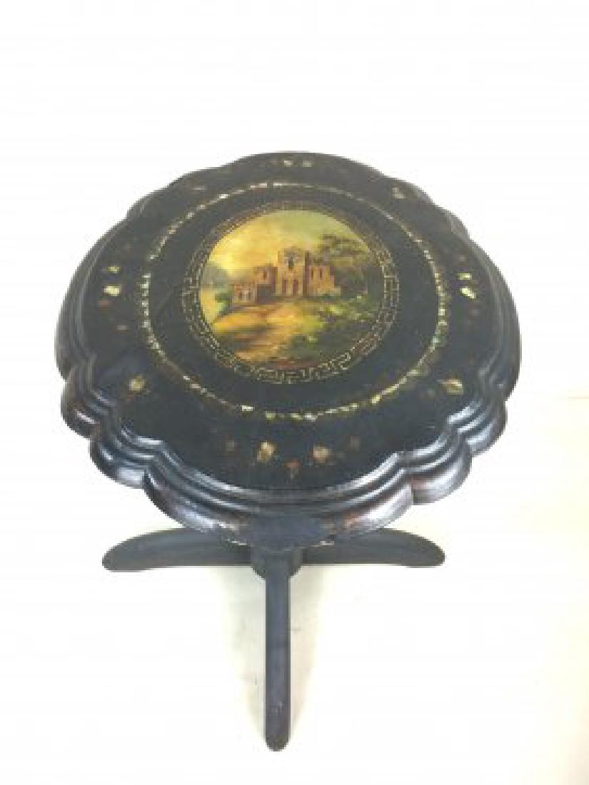 Paper Mache Painted Tilt Top Table