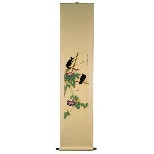 Chinese Myna Birds Painting Scroll