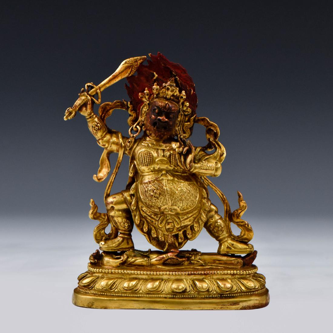 QING GILT BRONZE BUDDHA FIGURE OF BEGTSE CHEN