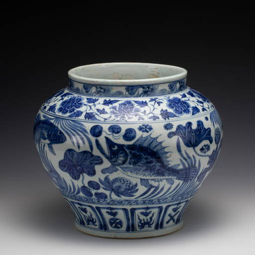 YUAN BLUE & WHITE FISH POND JAR - Dec 30, 2022 | EDEN Fine Antiques ...