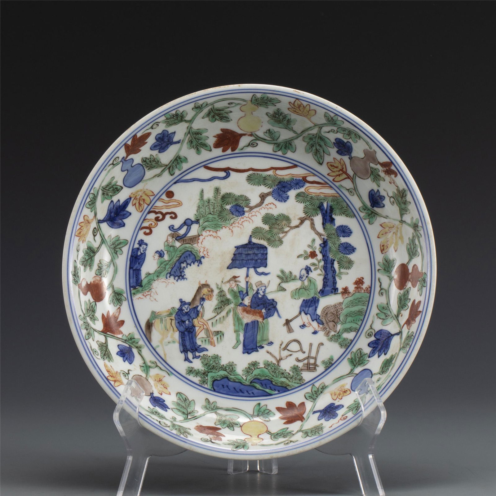 Ming Wanli Wucai Village Plate