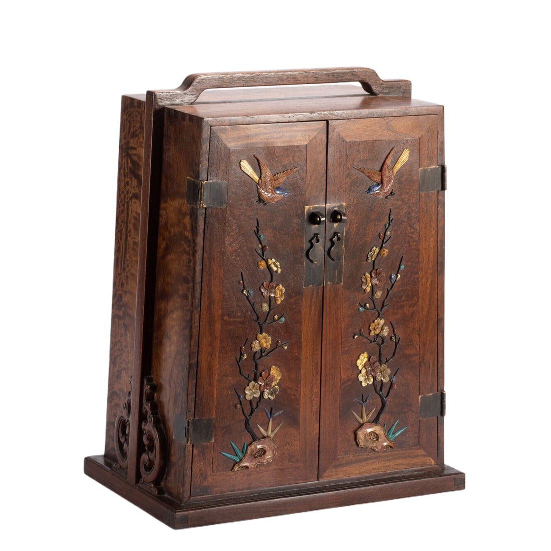 Chinese Carved Scholar Cabinet Box