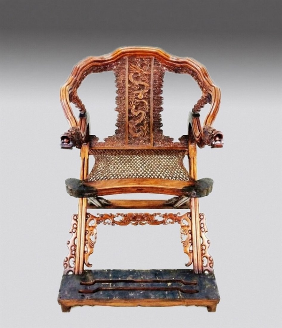 A FINE CARVED HUANGHUALI DRAGON HORSESHOE FOLDING CHAIR - Aug 08, 2015 ...