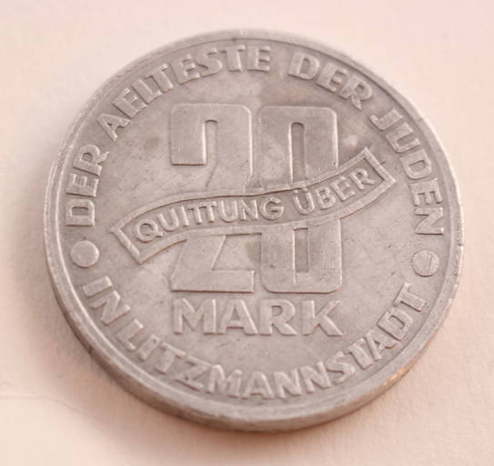 20 Mark Litzmannstadt Lodz Ghetto Coin (getto Mark) Ww2