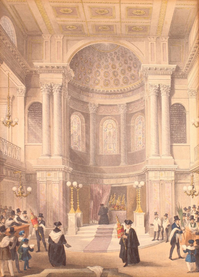 Great Synagogue of London, 19th century print