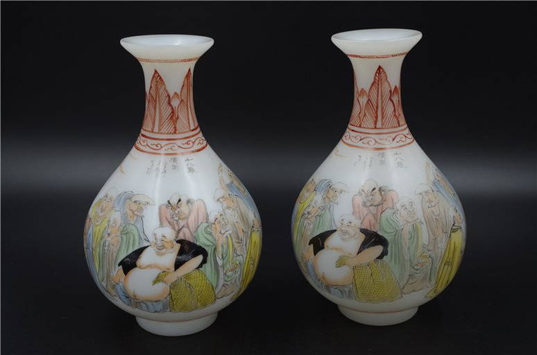 Chinese Antique Glass A Pair