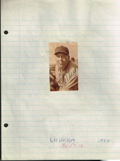 Rube Walberg Signed Newspaper Photograph Certified By