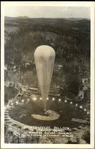 Early Original Photo Postcard Of A Stratosphere Balloon