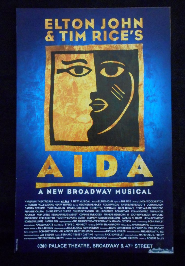 Broadway Theater Ad ... Aida ...elton John, Tim Rice