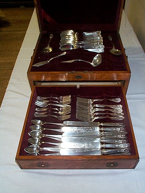 62: Sterling Silver service for 12 marked A. Frankfield