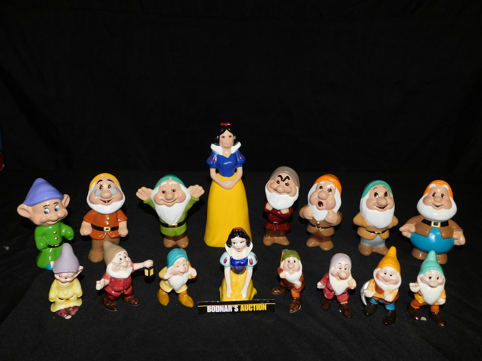 Lot Of 2 Snow White And The Seven Dwarfs Figurine Sets
