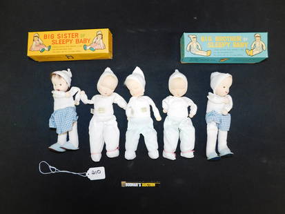 Vintage Shackman 1957 58 Doll Lot Of 5 Sleepy Baby