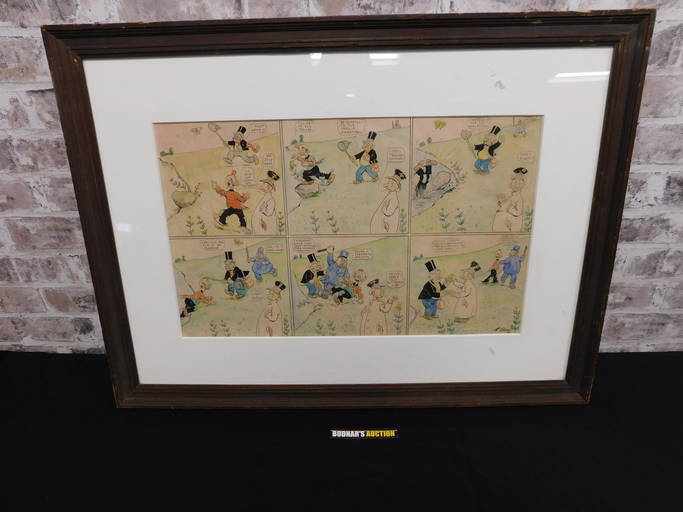 Original Hand Colored "happy Hooligan" Sunday Comic Strip