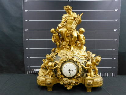 A Monumental 19th C. French Ormolu Figural Clock