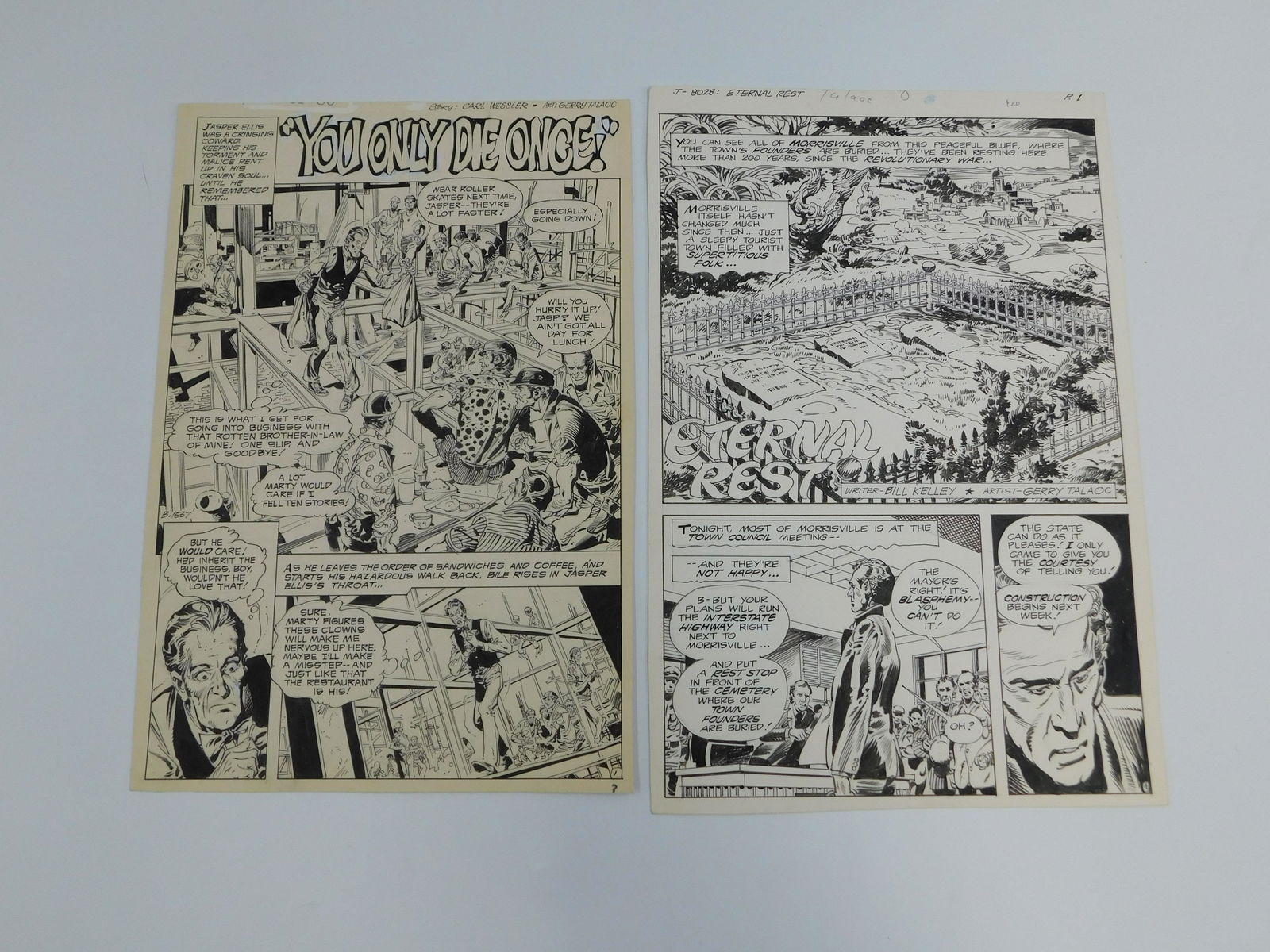 Lot Of 2 Original Comic Book Art Dc Comics