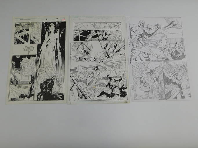 Lot Of 3 Original Comic Art Pages Marvel Comics