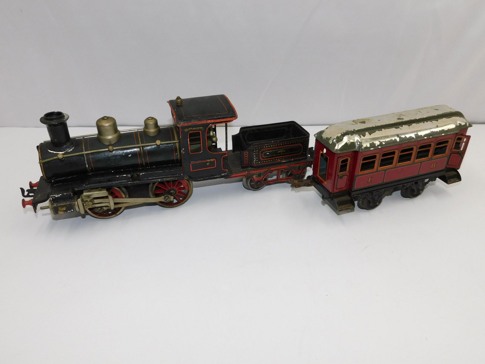 Antique Tin Plated Train Set