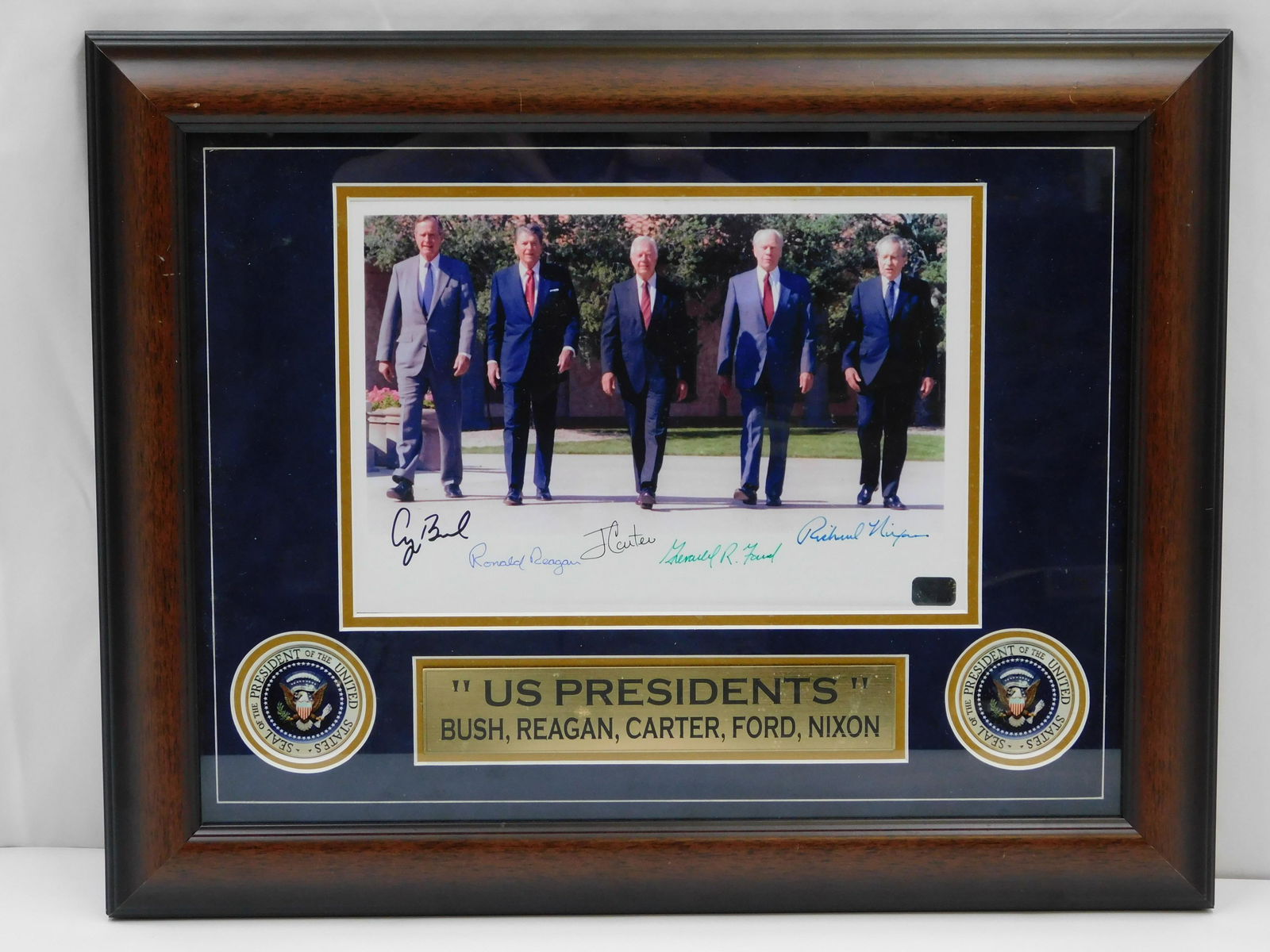 Us Presidents Signed Framed 8x10 Photo