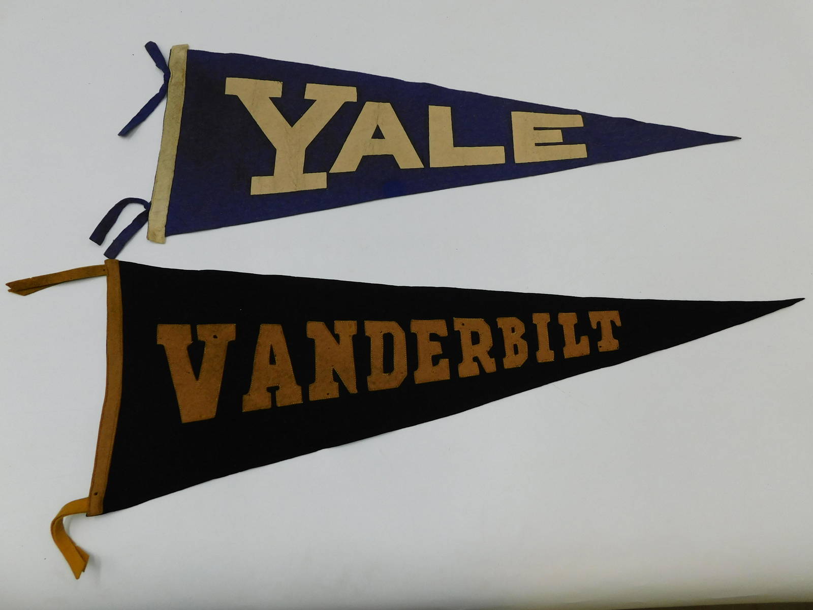 Lot Of 2 Vintage College Pennants Auction