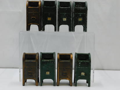 Four Cast Metal Mailbox Banks