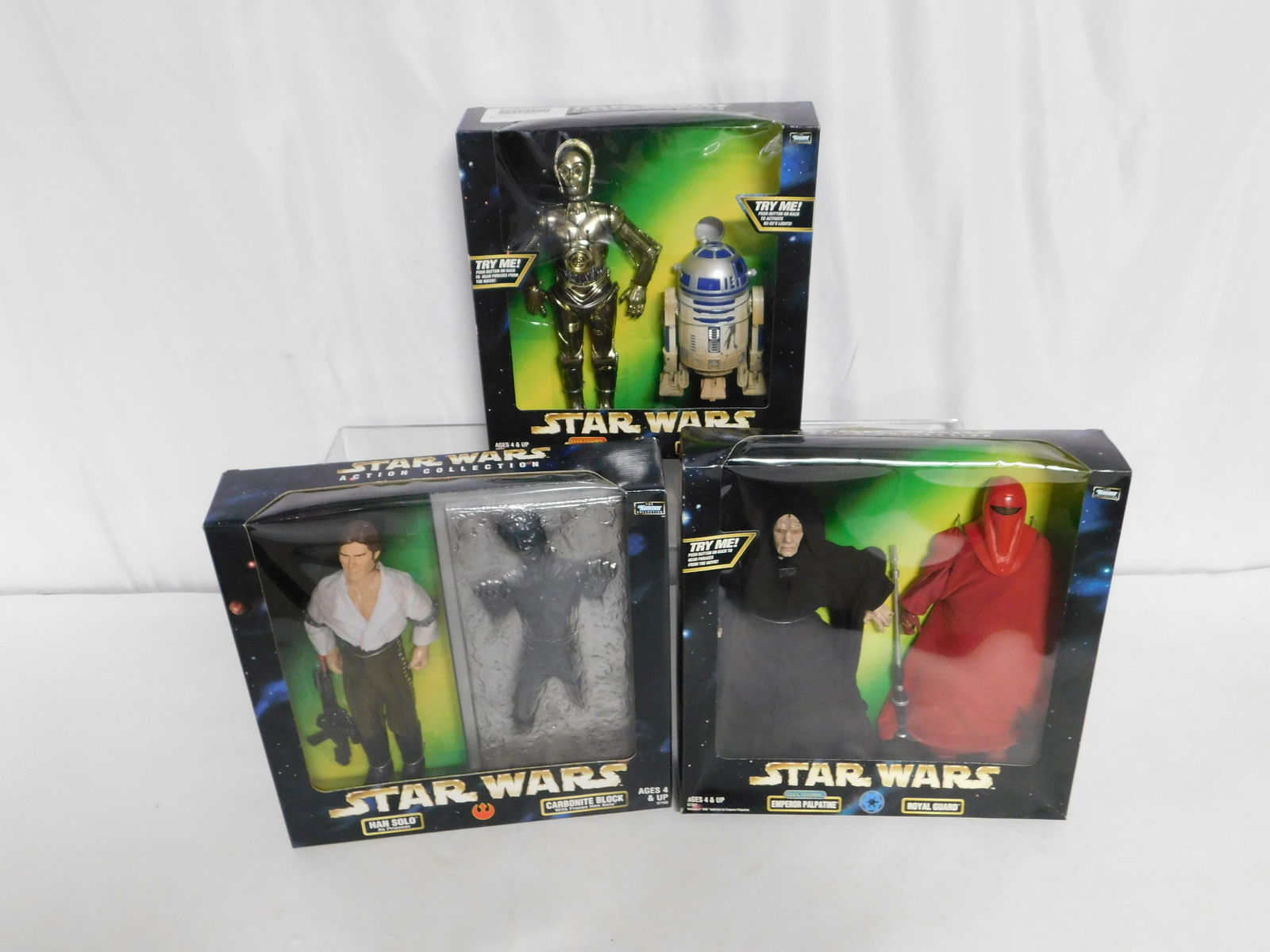 Lot Of 3 Star Wars 12" Action Collection Kenner Figure Sets