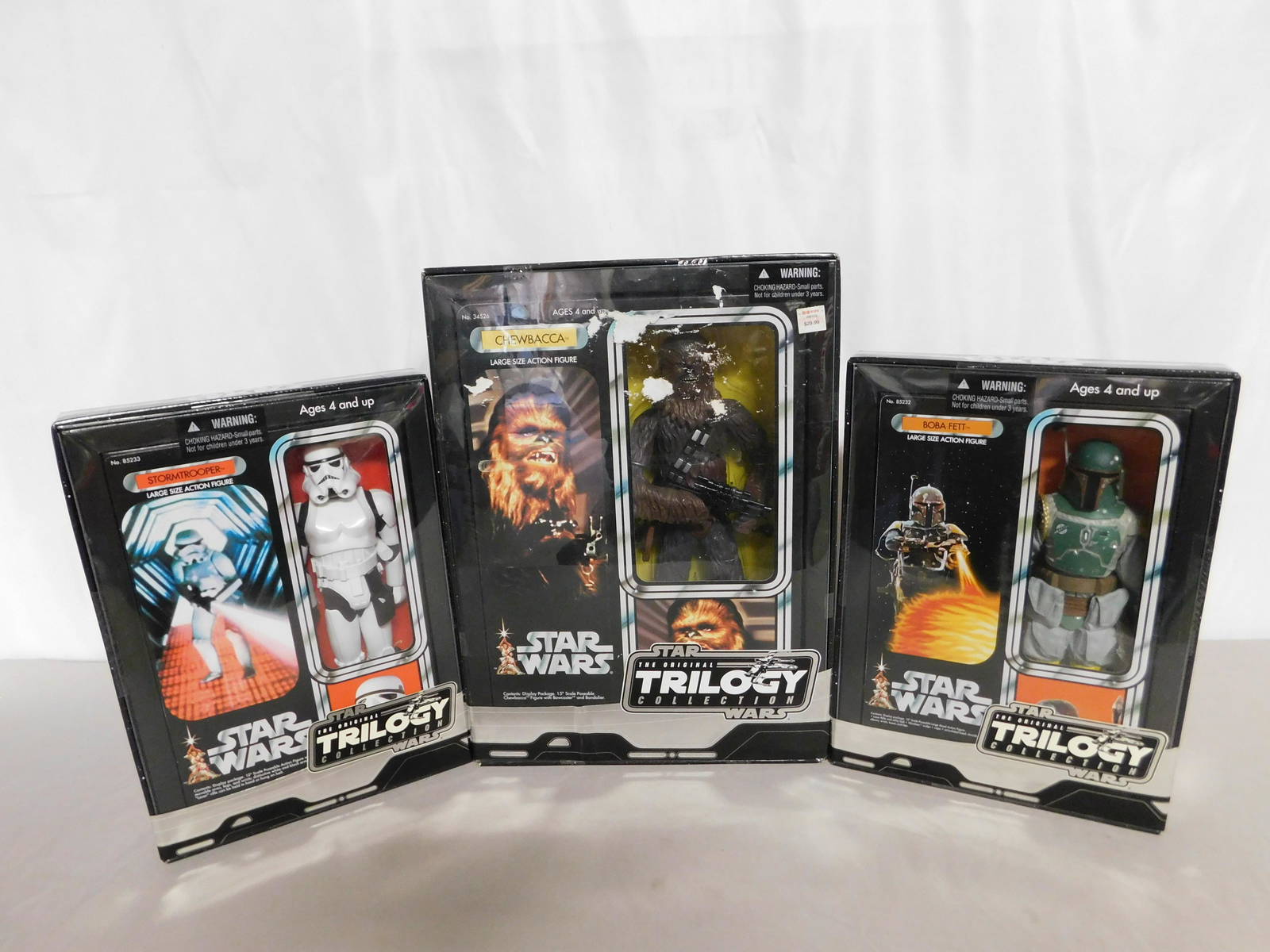 Lot Of 3 Star Wars Trilogy Large Size Action Figures Auction