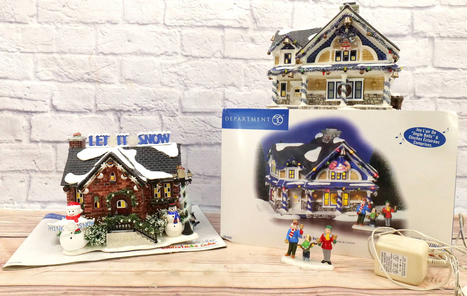 Lot Of 2 Department 56 Christmas Lane Snow Village Houses Auction
