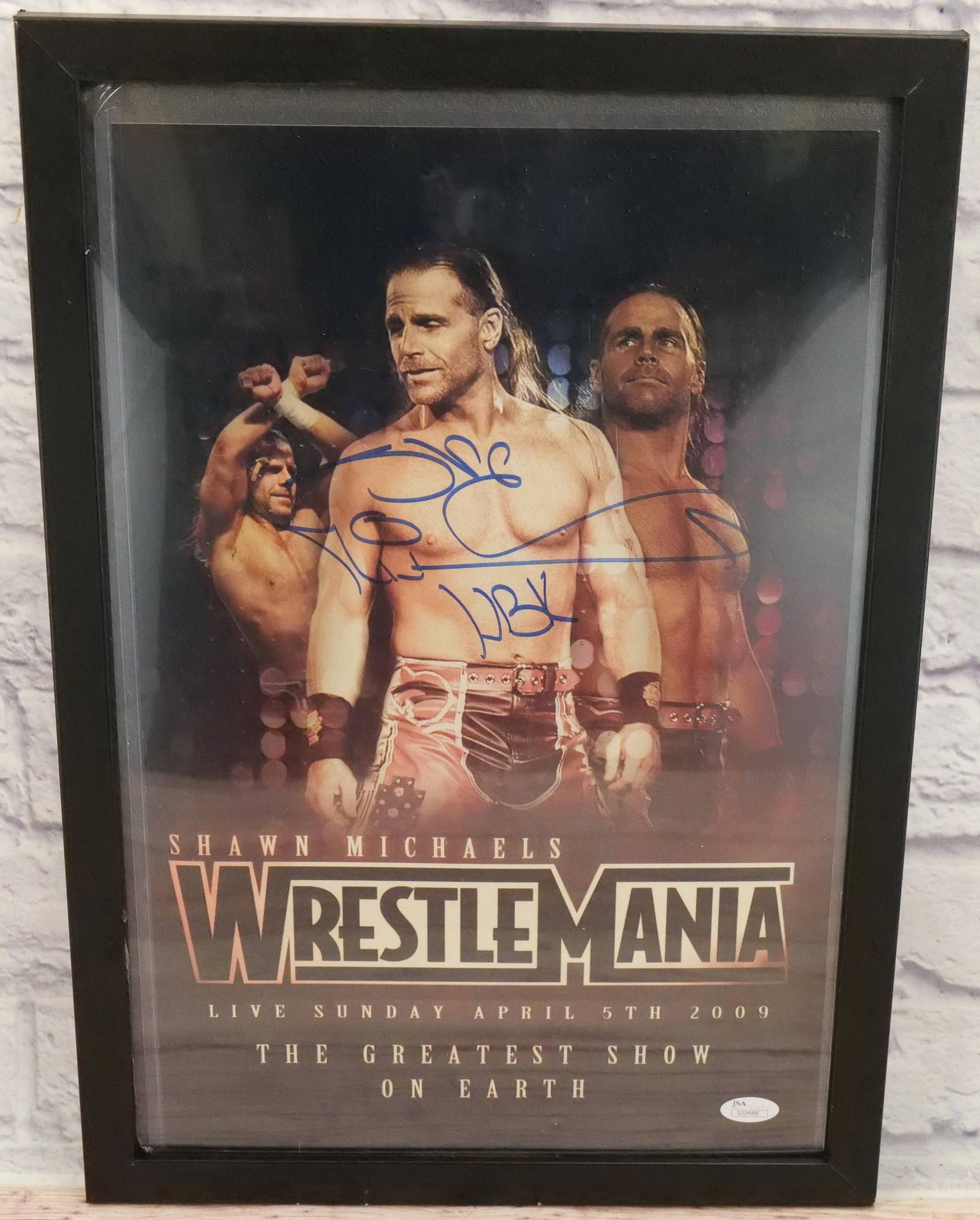 Shawn Michaels Wrestlemania Autographed Promotional Poster Auction