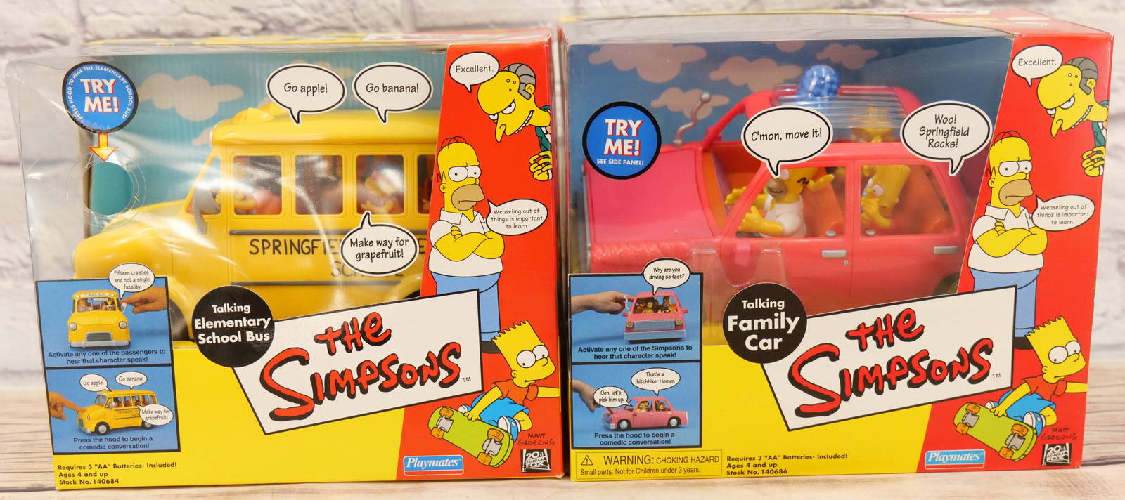 Lot Of 2 The Simpsons Vehicles Auction