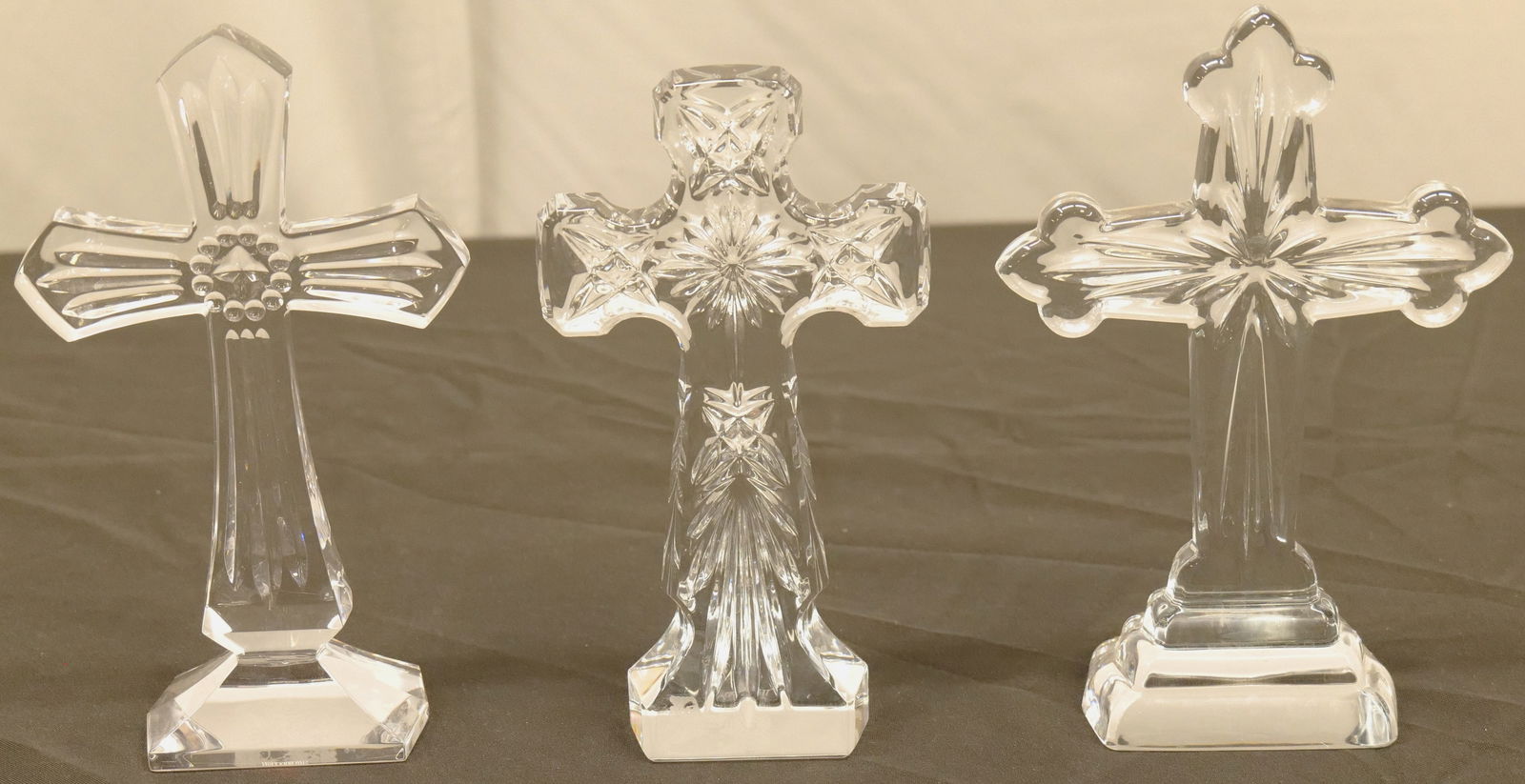 Lot Of 3 Waterford Crystal Crosses Auction