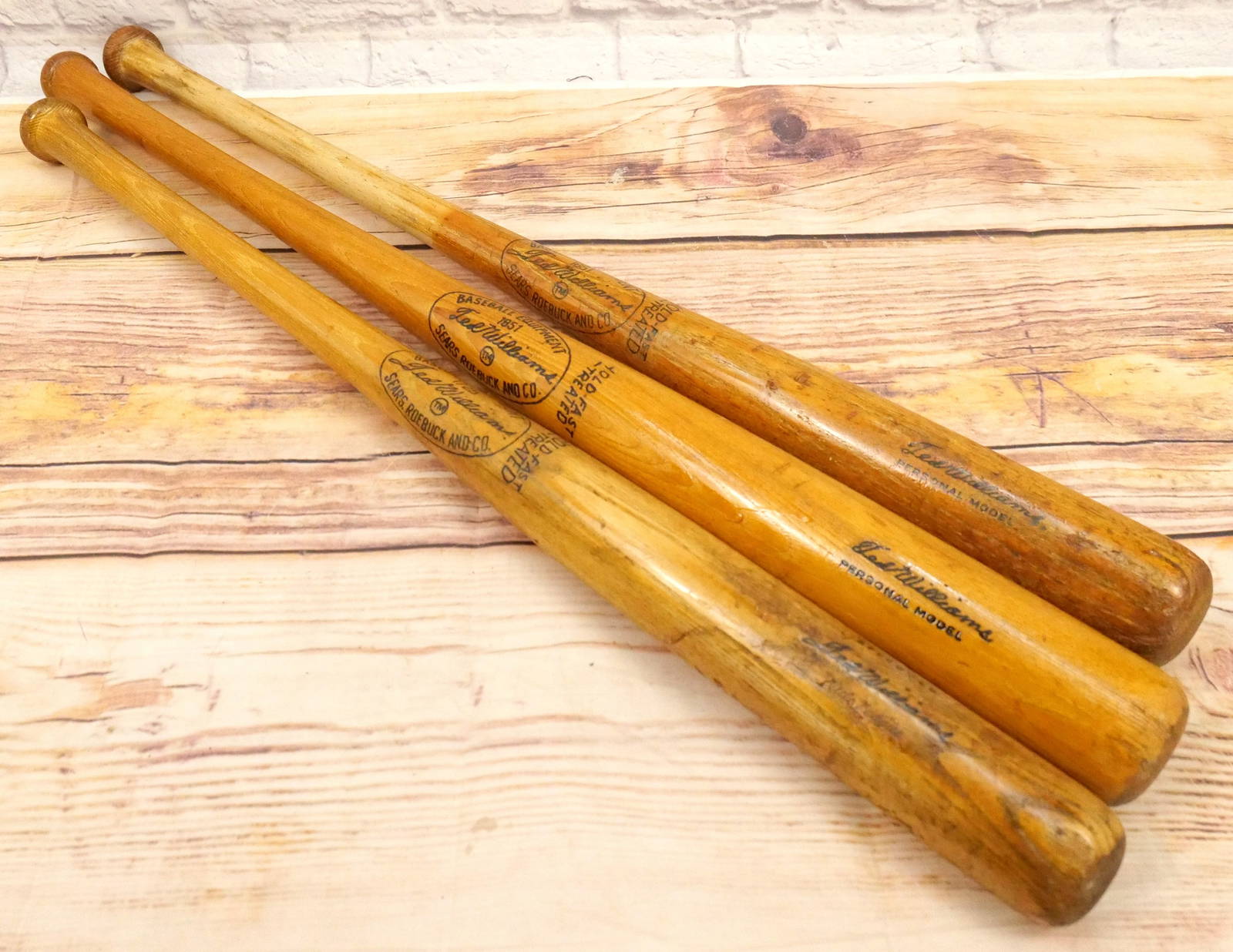 Lot Of 3 Sears Roebuck And Co. Ted Williams Bats Auction