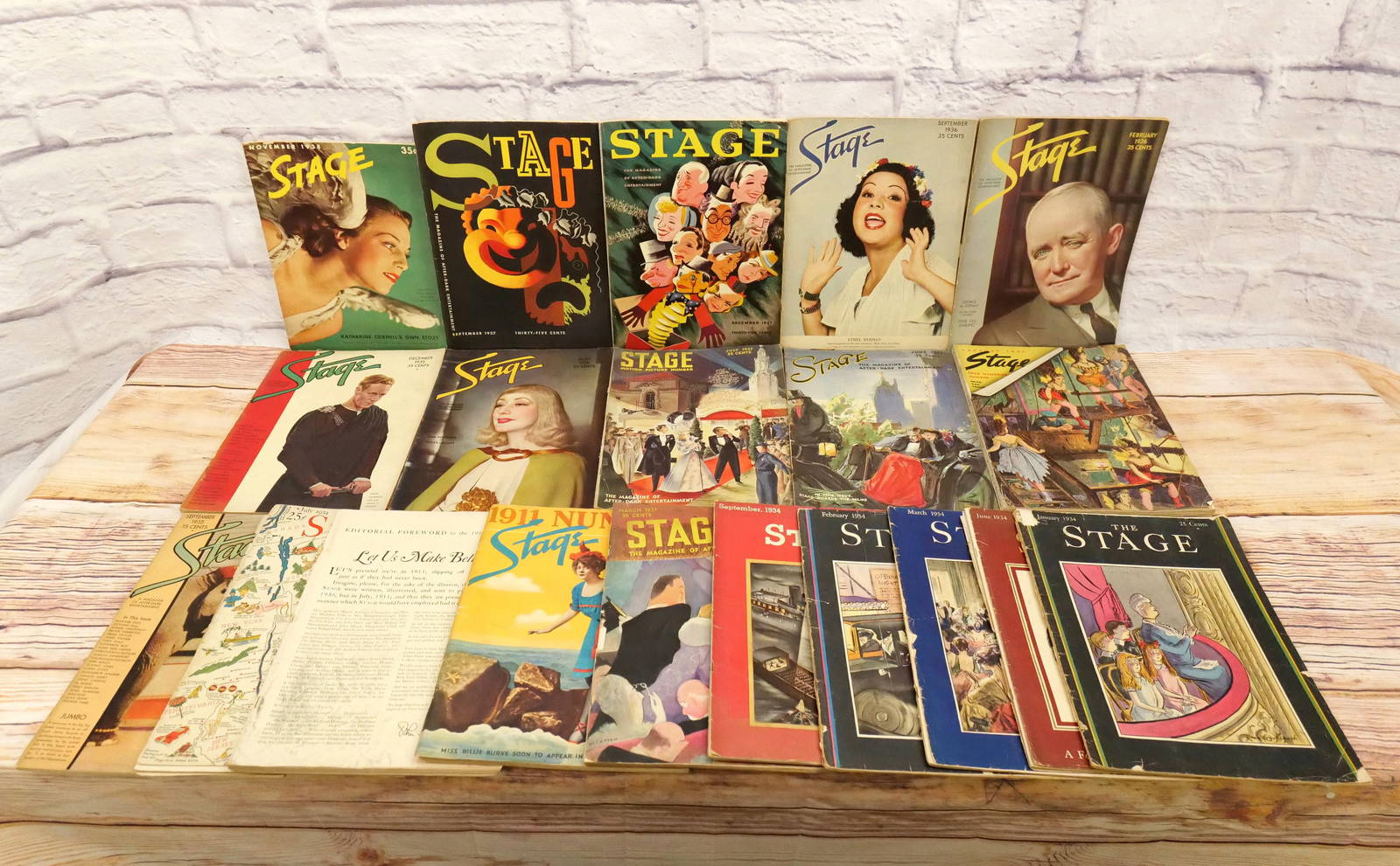 Lot Of 18+ Vintage Stage Magazines - Circa 1930's Auction