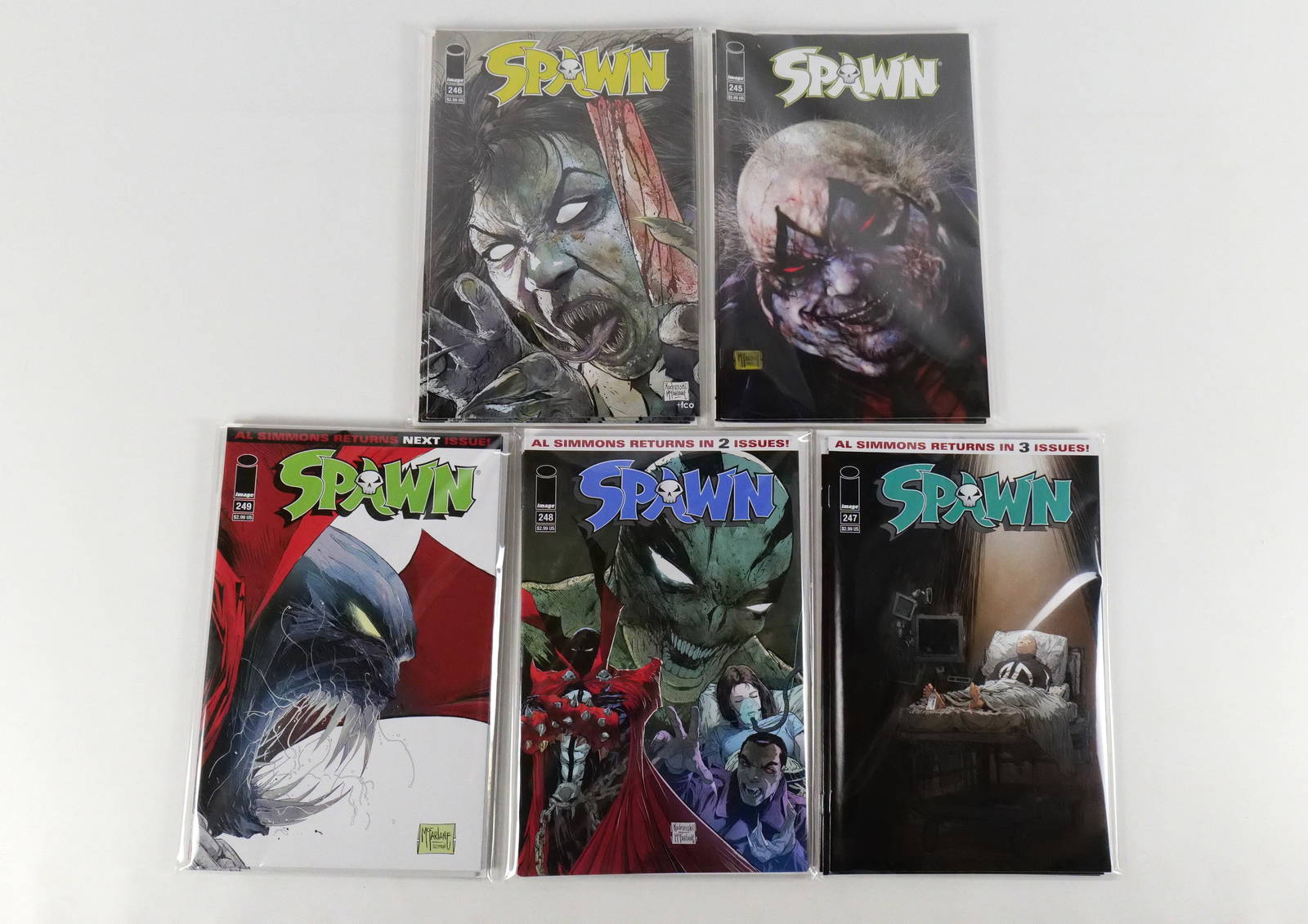 Run Of Spawn Comics - Issues #245-249 Auction