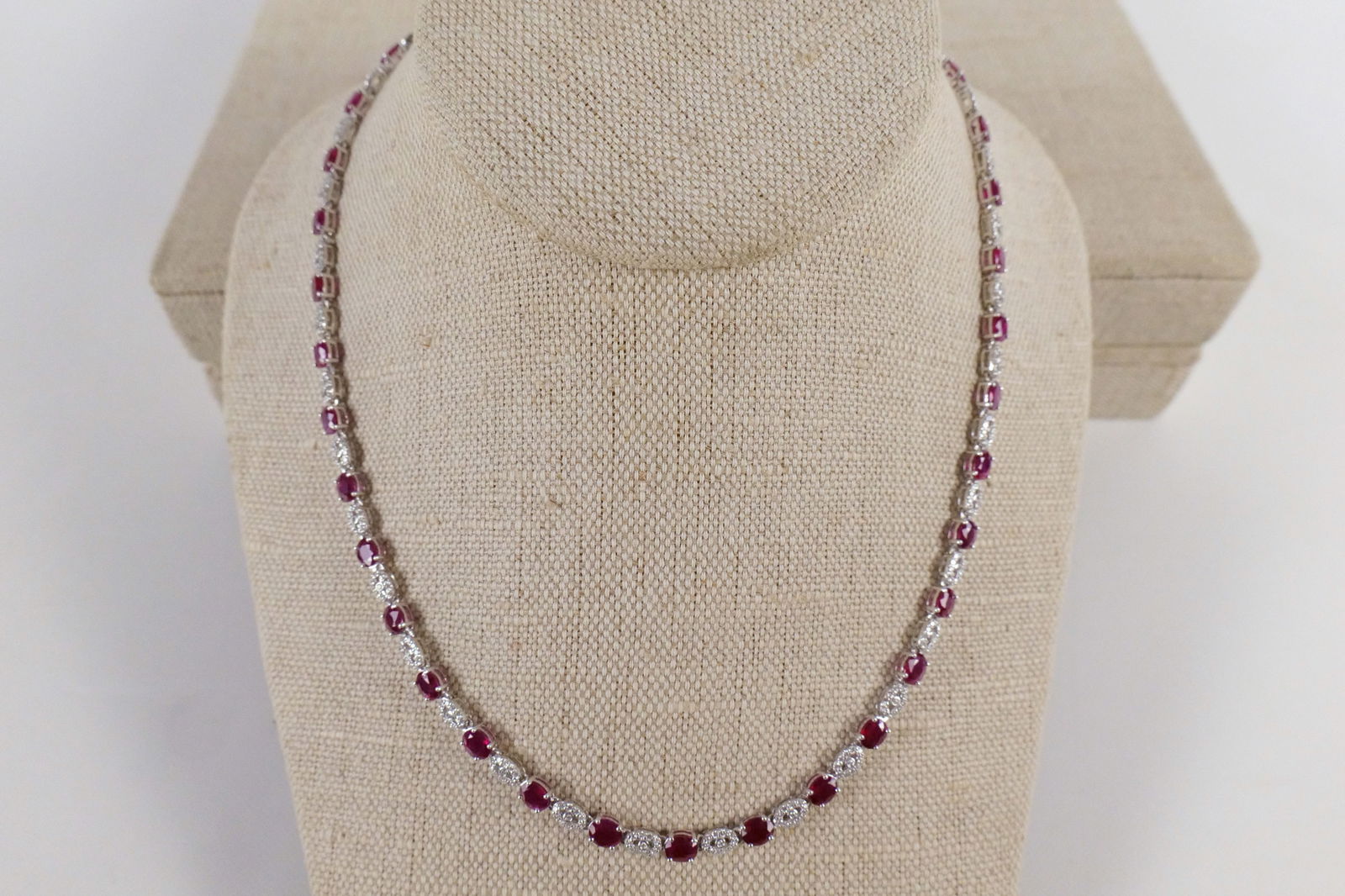 Platinum Oscar Friedman Burmese Ruby And Diamond Necklace Auction