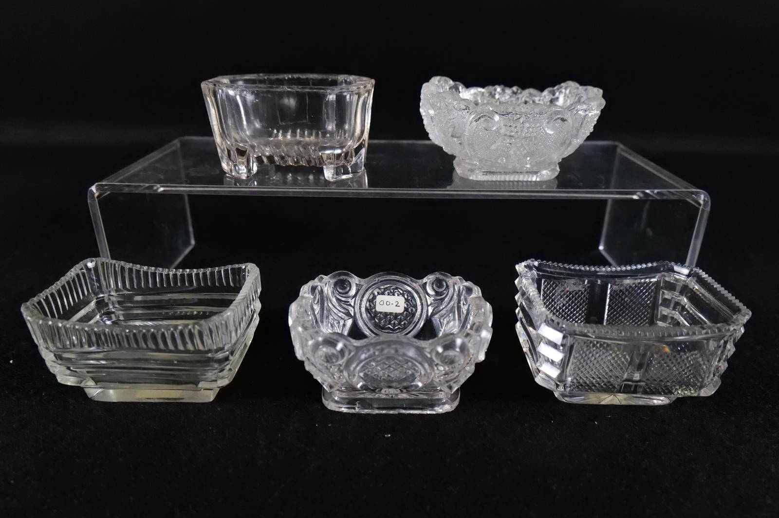 Lot Of 5 Antique Pressed Glass Open Master Salt Cellar's Auction