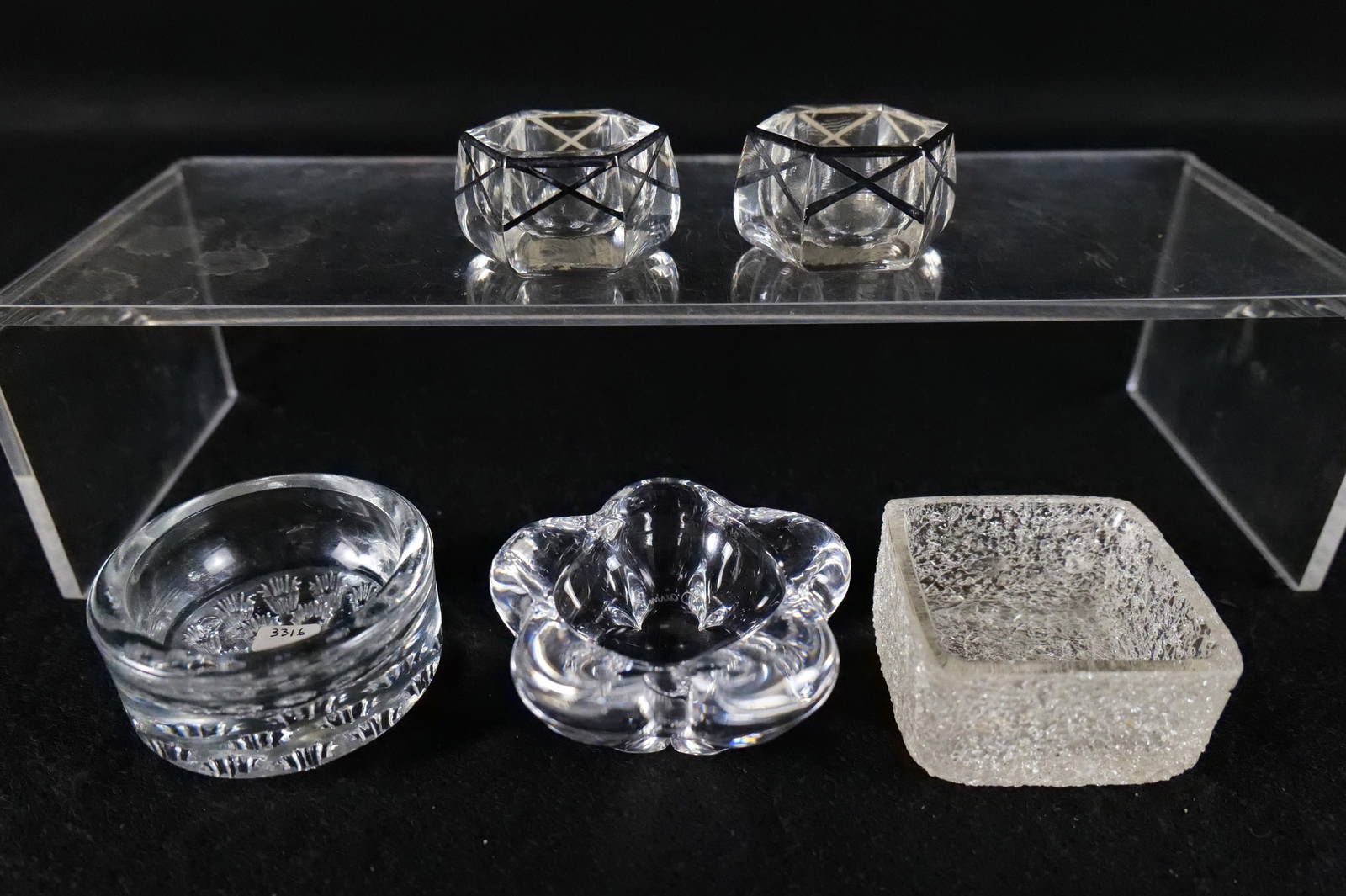 Lot Of 5 Antique And Vintage Clear Glass Salt Cellars Auction