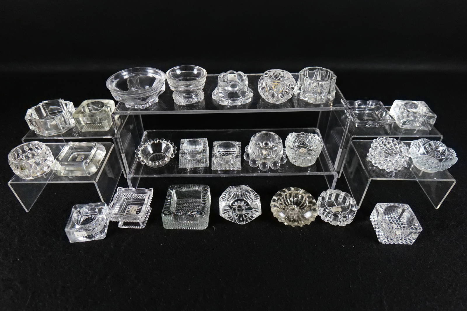 Lot Of 25 Antique Clear Cut And Pressed Glass Salt Cellars Auction