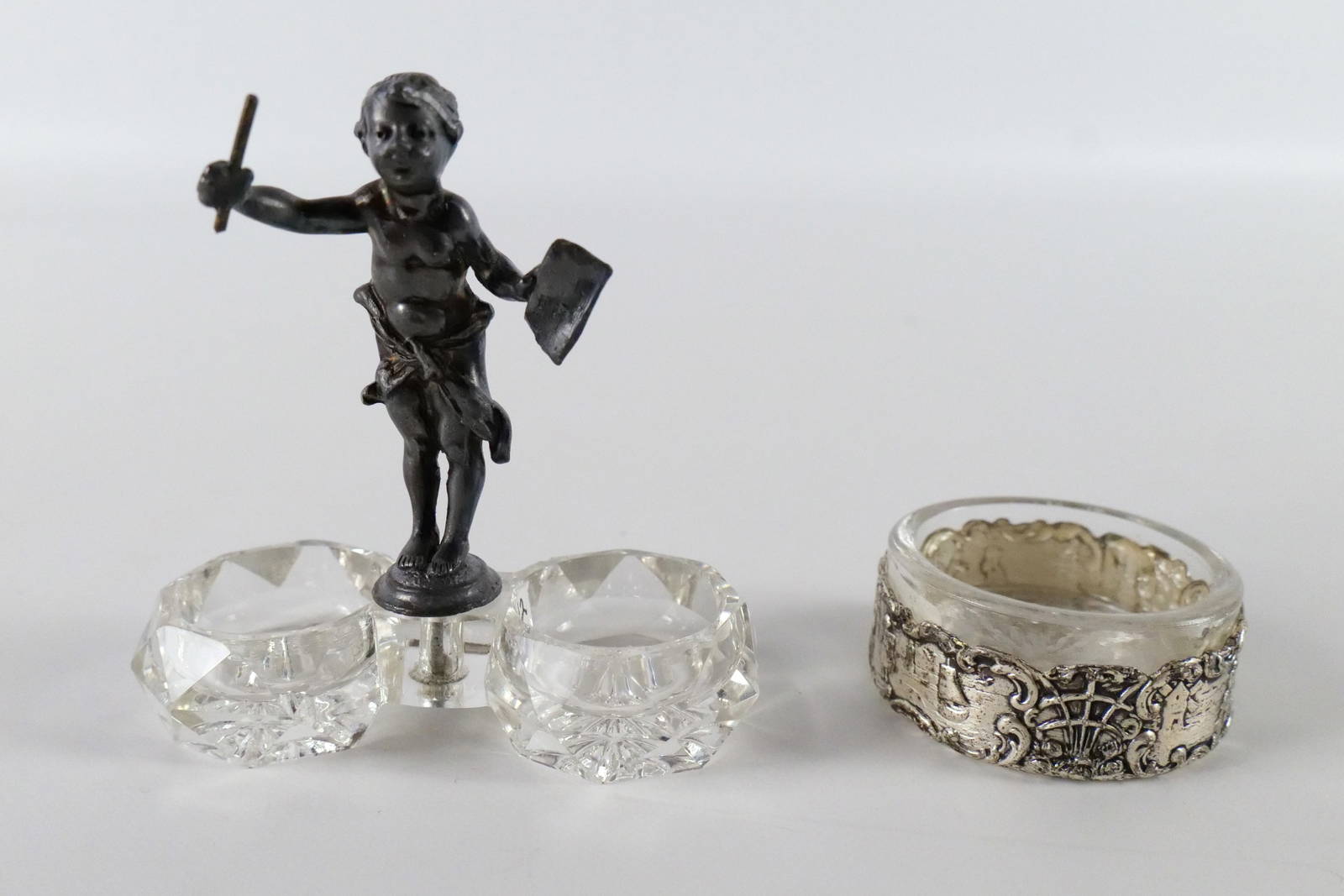 Lot Of 2 Antique Salt Cellars Auction