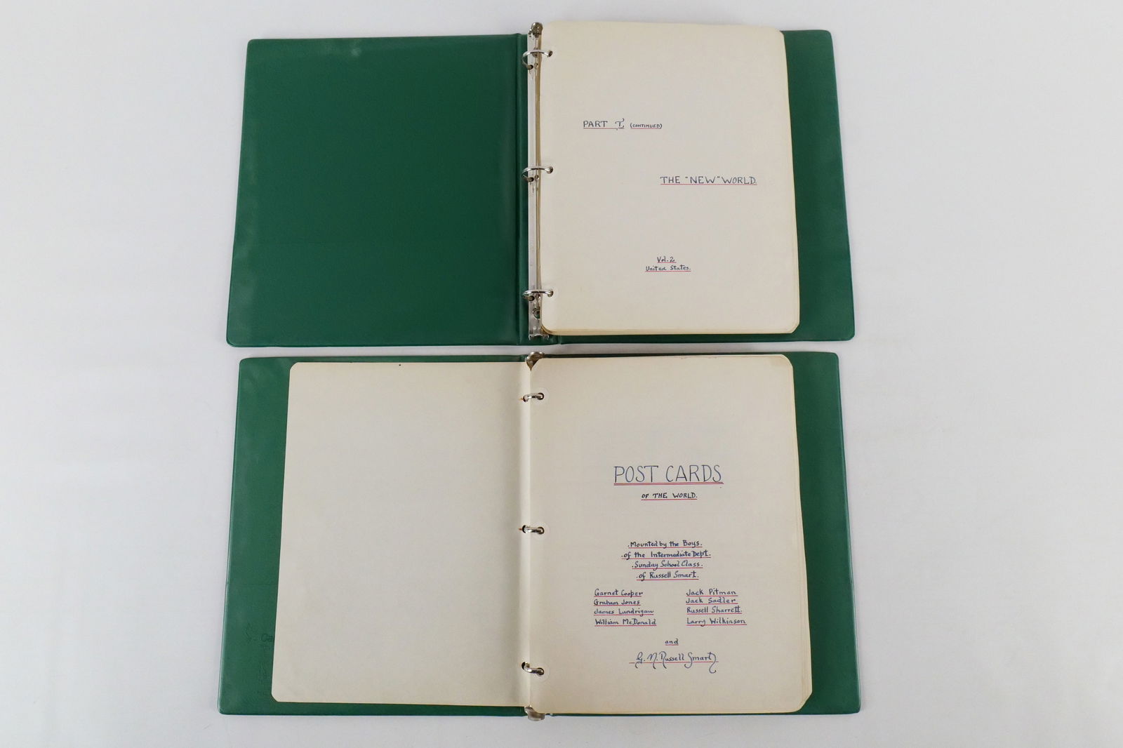 Two Binders Of Mounted Post Cards Auction