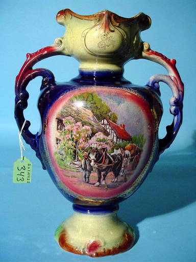 English Strasburg Ware Gilded And Decorated Earthe