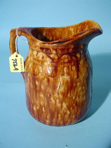 Rockingham Earthware Pitcher; 7 1/2 Inch Height