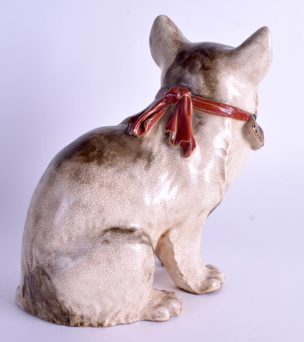A RARE 19TH CENTURY JAPANESE MEIJI PERIOD SATSUMA CAT