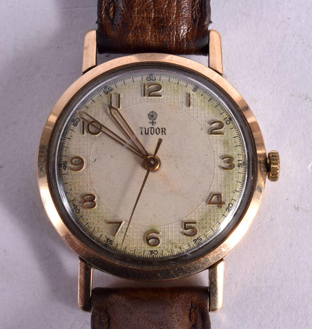 A VINTAGE 9CT GOLD CASED TUDOR WATCH. Dial 3.3cm incl crown - Aug 24 ...