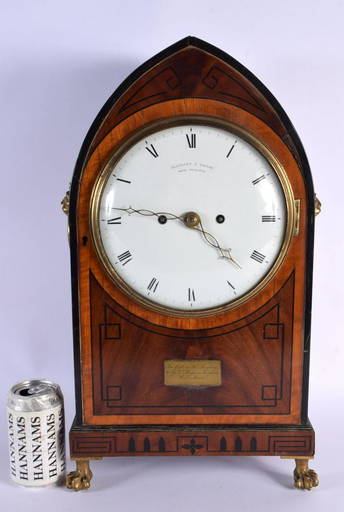 AN EARLY 19TH CENTURY ELLICOTT & TAYLOR BRACKET CLOCK with ebonised ...