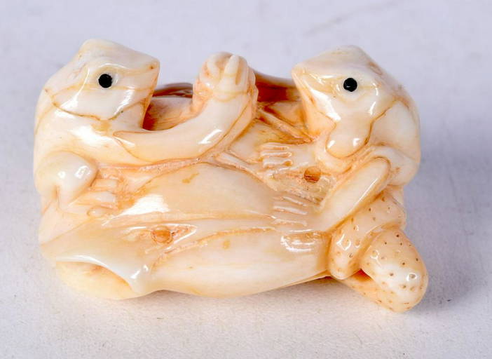 A JAPANESE BONE TOAD. 4.5 cm x 3.5 cm. (#1329) on Feb 22, 2023 | Hannam ...