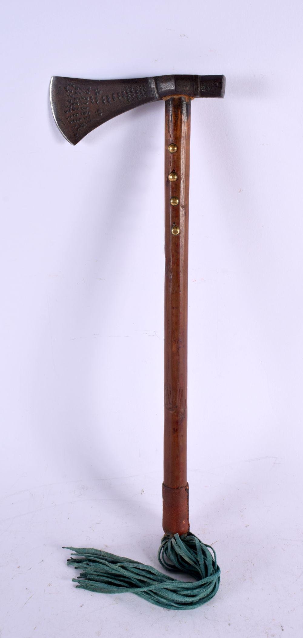 An Unusual North American Carved Wood And Stone Tribal Tomahawk ...