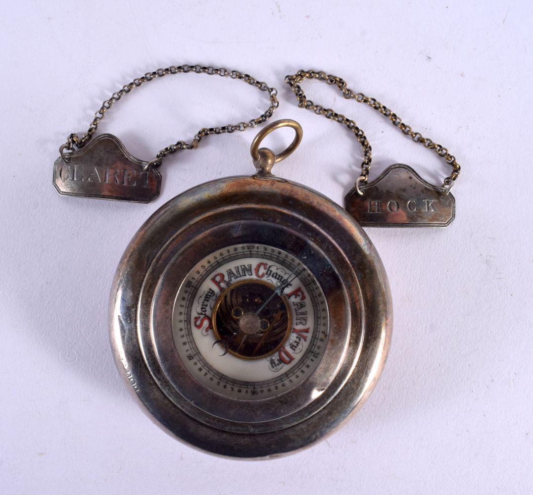 A Pair Of George Iii Silver Decanter Labels Together With An Antique ...